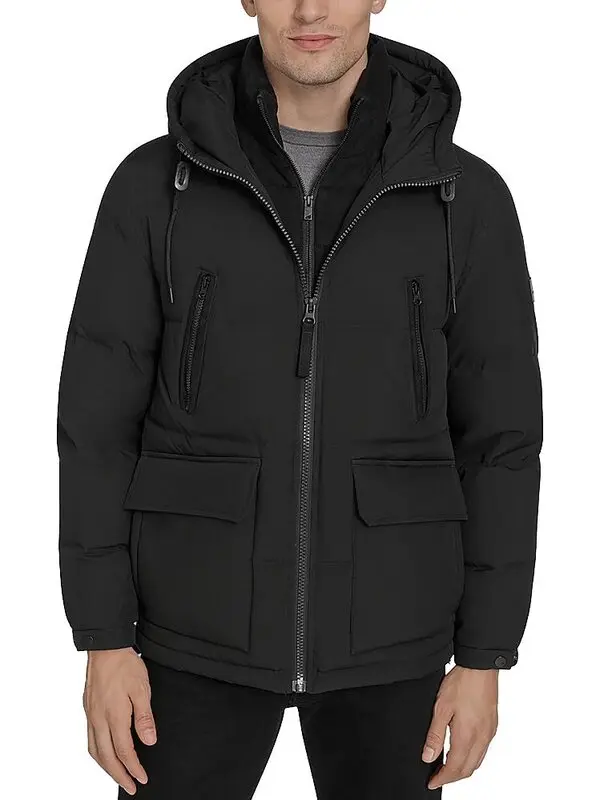 Andrew Marc Marlton Hybrid Puffer Jacket - Black