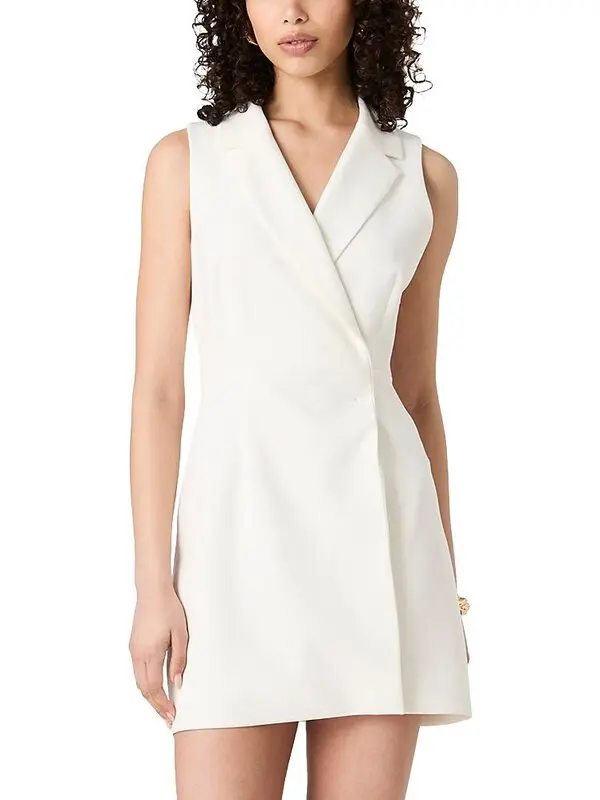 French Connection Whisper Double Breasted Dress - Winter White