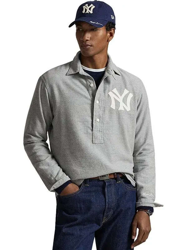 Polo Ralph Lauren Yankees Popover Shirt - Grey