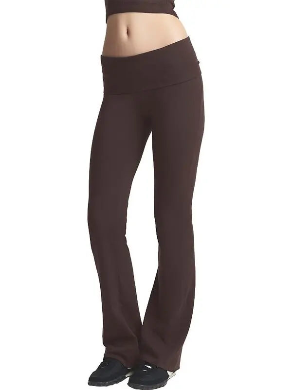 SKIMS Cotton Jersey Foldover Pants - Espresso