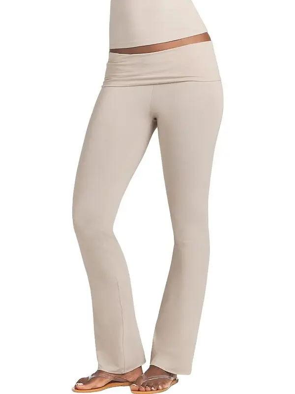 SKIMS Cotton Jersey Foldover Pants - Stone