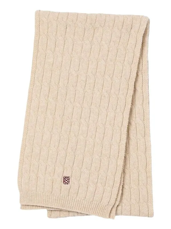 Sandro Cable Knit Scarf - Beige