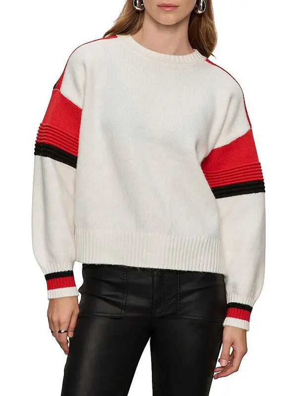 Sanctuary Striped Crewneck Sweater - Cherry