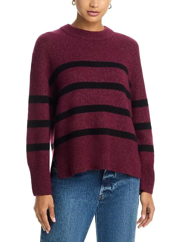 Rails Miranda Striped Cashmere & Silk Sweater - Garnet Black Stripe