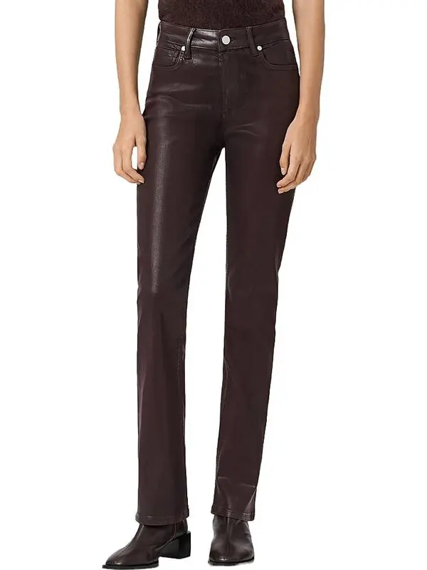 ALLSAINTS Haldan Coated Mid-rise Jeans - Burgundy Red