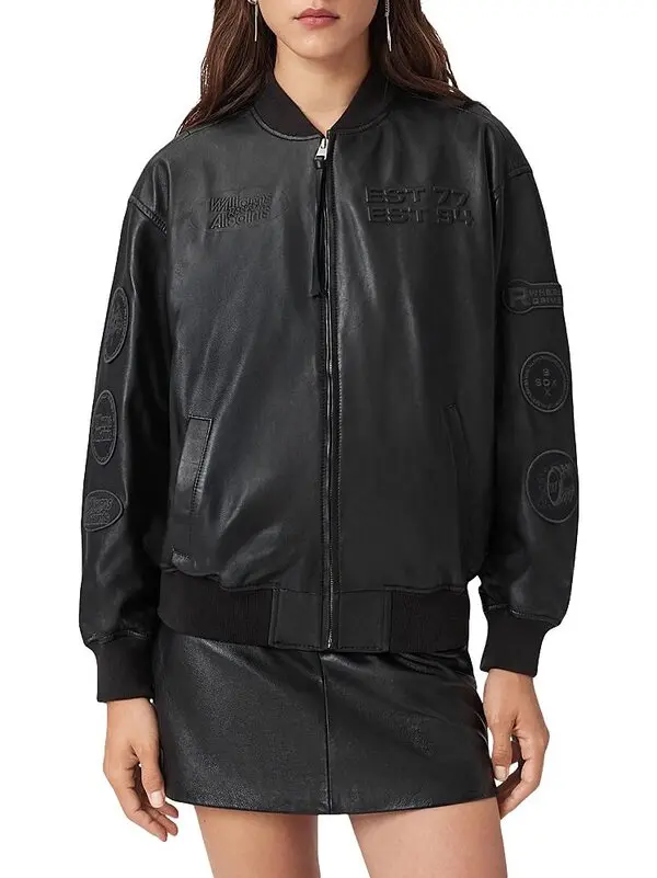 ALLSAINTS Belle Leather Bomber Jacket - Black