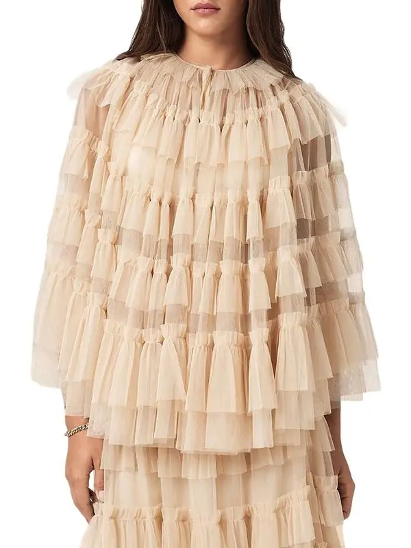 ALLSAINTS Aude Ruffle Cape - Blush Pink