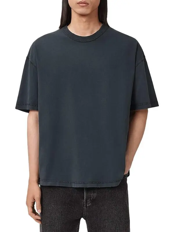 ALLSAINTS Cole Cropped Oversized Tee - Washed Black