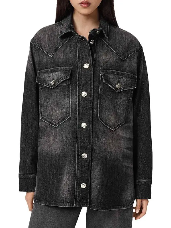 ALLSAINTS Bryn Denim Shirt - Washed Black
