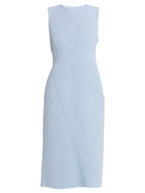 Lafayette 148 New York Cotton Dobby Midi Dress With Fringe - Bluebell