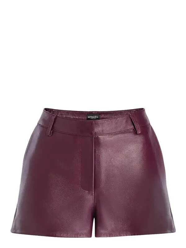 Retrofete Naya Vegan Leather Shorts - Wine