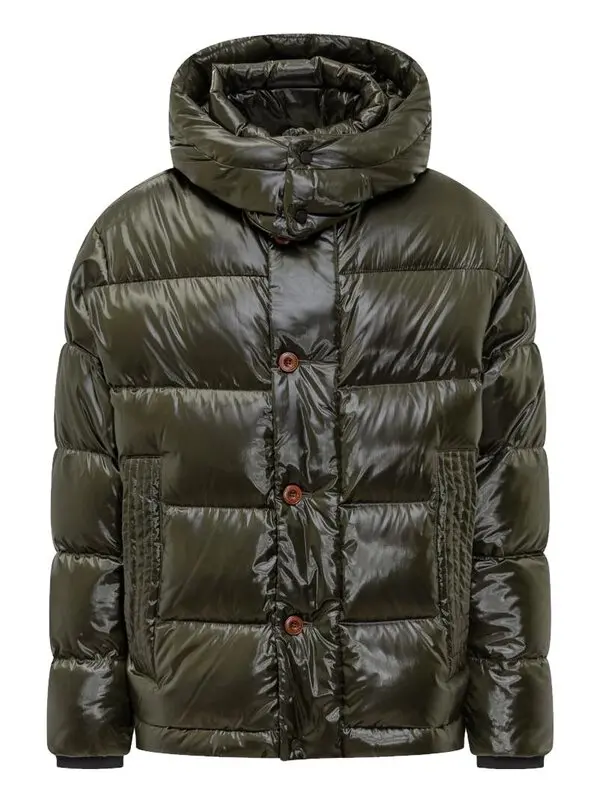 Peuterey Glossy Hooded Down Jacket - Green