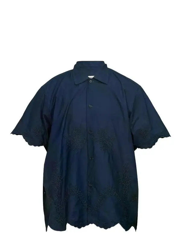 DIOMENE Scalloped Embroidered Shirt - Blue
