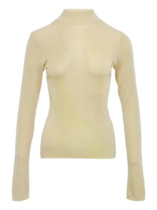 SELF-PORTRAIT Mock-neck Top - Neutrals
