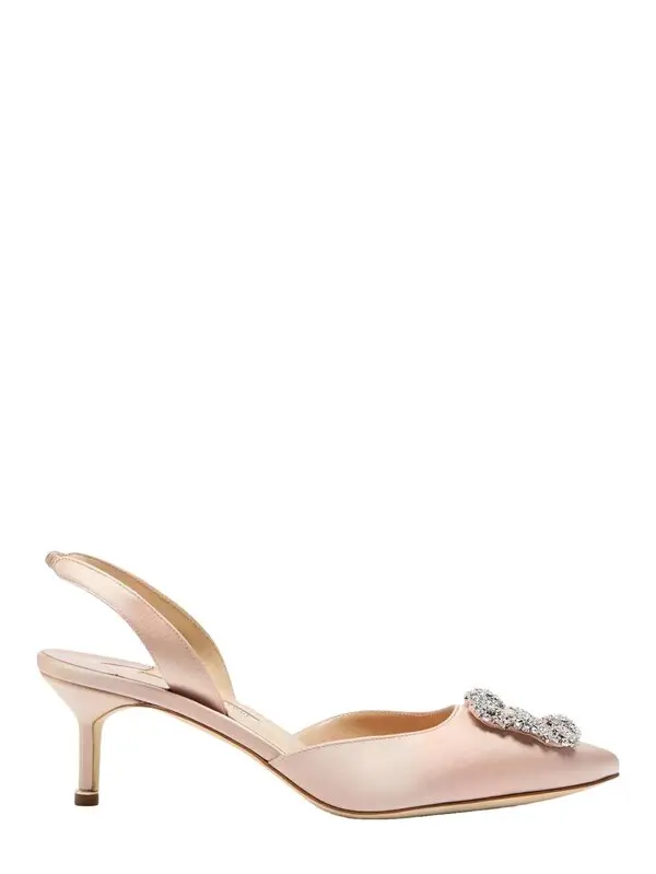 Manolo Blahnik 70mm Hangisli Buckle Pumps - Neutrals