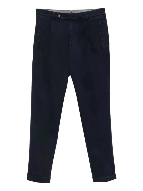 BERWICH Pleated Cuffed Trousers - Blue