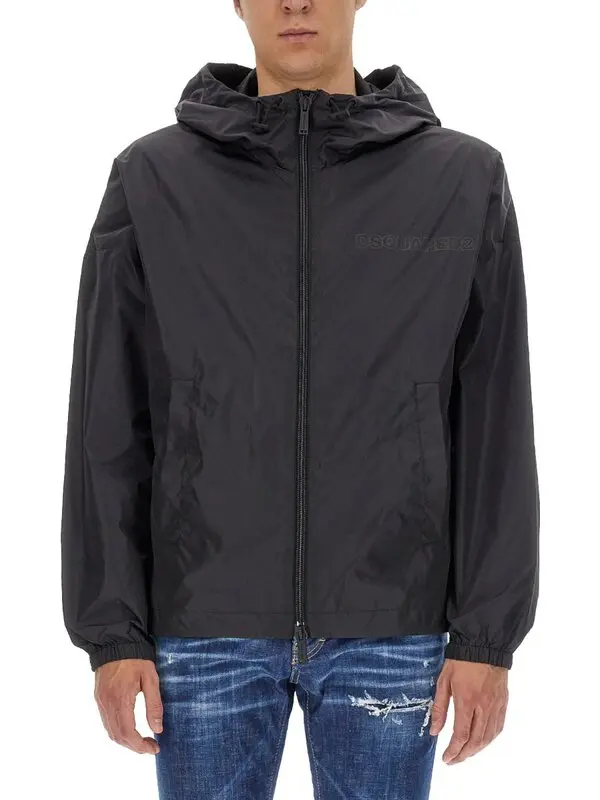 Dsquared2 Windbreaker With Logo - Black