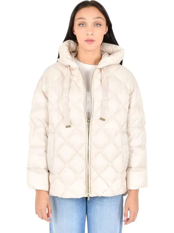 Max Mara Quilted Down Jacket - White
