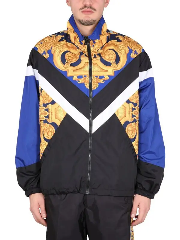Versace Windproof Jacket With Baroque Print - Multicolour