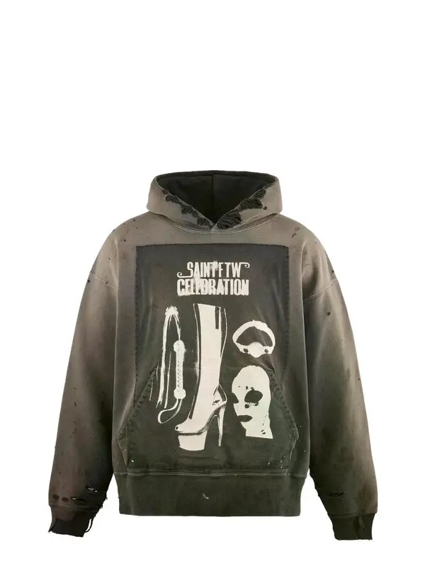 SAINT MXXXXXX Graphic Hoodie - Black