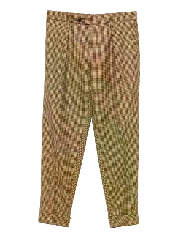 BERWICH Chiaia Pleated Check Trousers - Neutrals