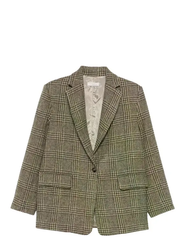 Antonelli Firenze Checked Single-breasted Blazer - Green