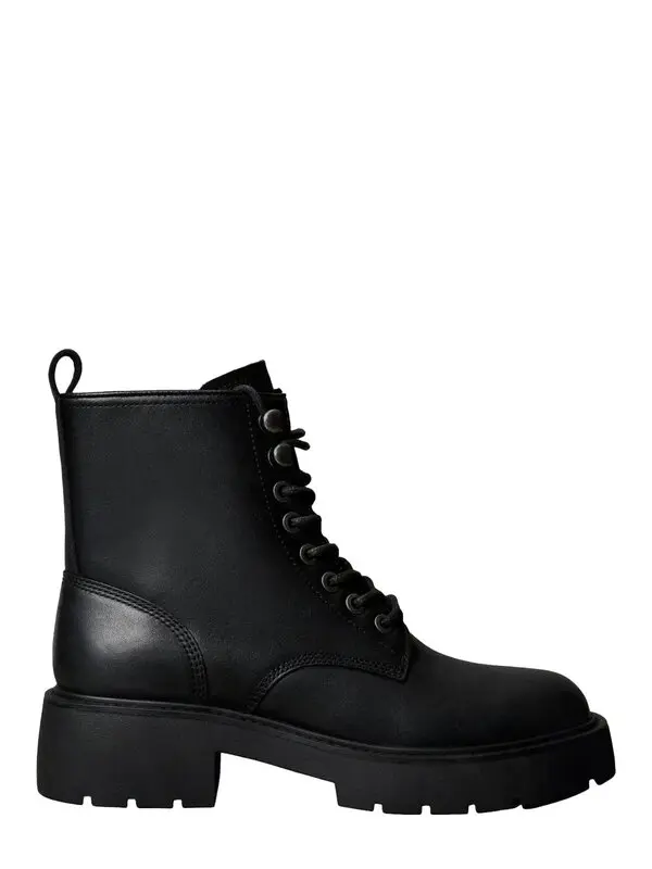 Calvin Klein 50mm Lace-up Leather Boots - Black