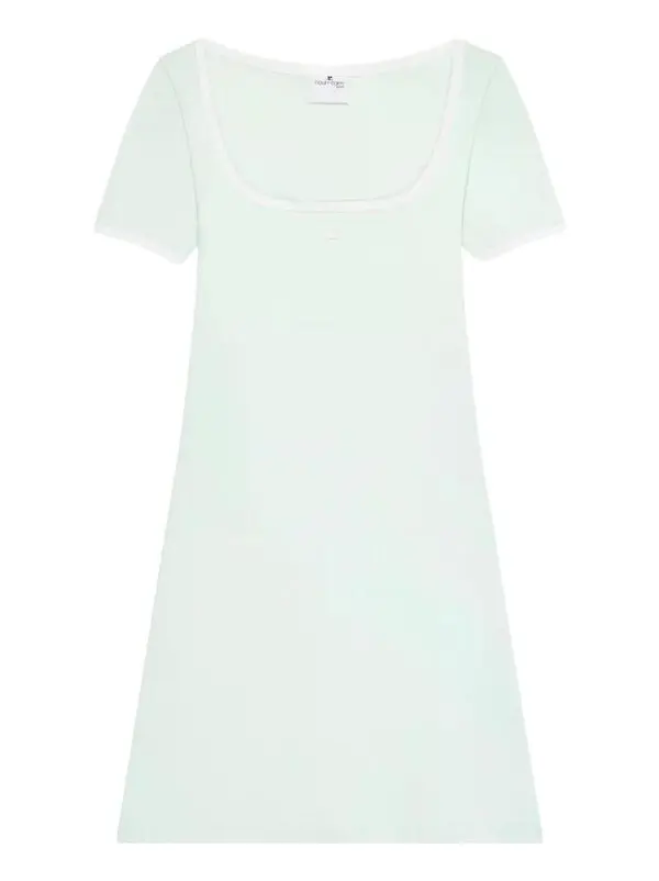 COURREGES Square Neck Logo Dress - Blue