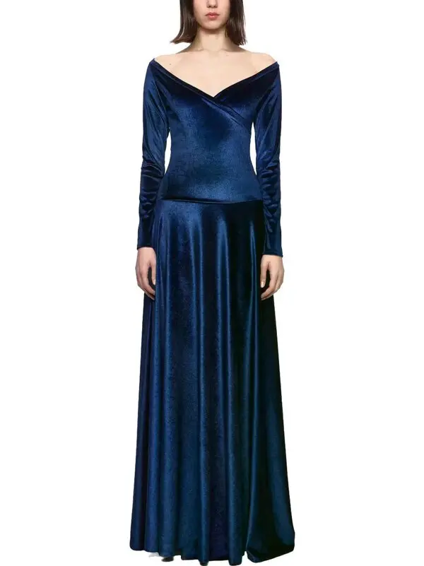 ATU BODY COUTURE Velvet Maxi Gown - Blue