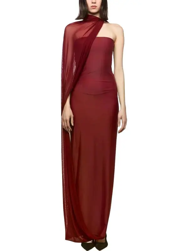 ATU BODY COUTURE Draped-detail Halterneck Gown - Red