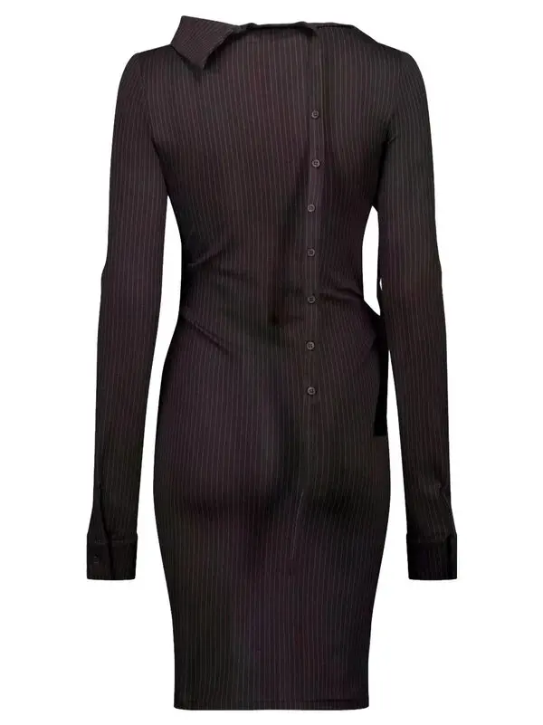 Ottolinger Ada Pinstriped Mini Dress - Black