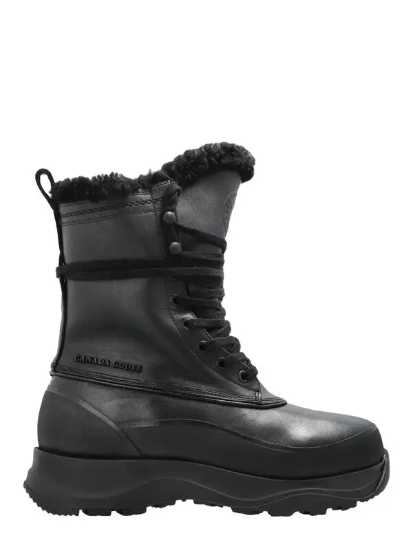 Canada Goose Fur-trim Lace-up Boots - Black
