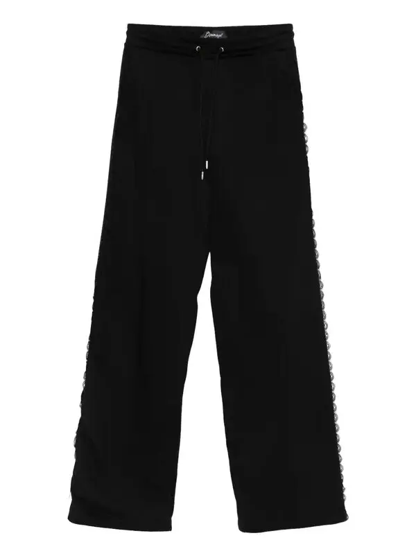 BENJAMIN BENMOYAL Lace-trim Track Pants - Black