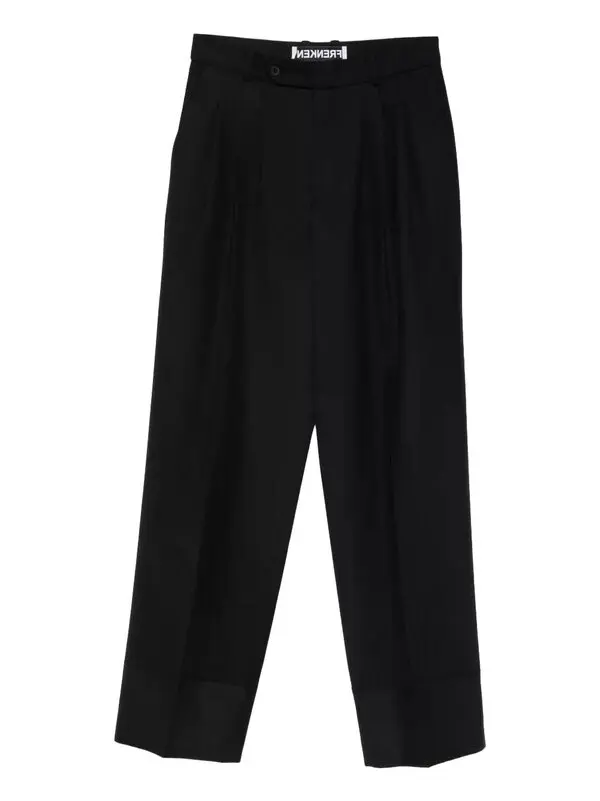 FRENKEN Crag Pleated Cuffed Trousers - Black