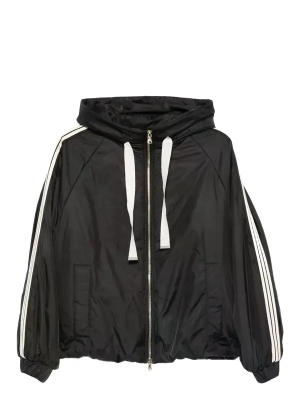 CARLA G. Hooded Jacket With Side-stripe Detail - Black