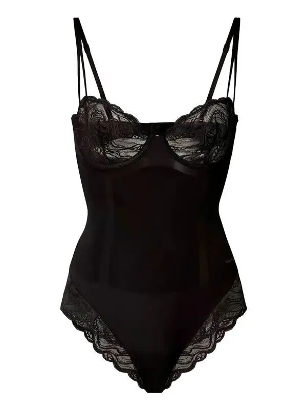 Calvin Klein Lace-trim Bodysuit - Black