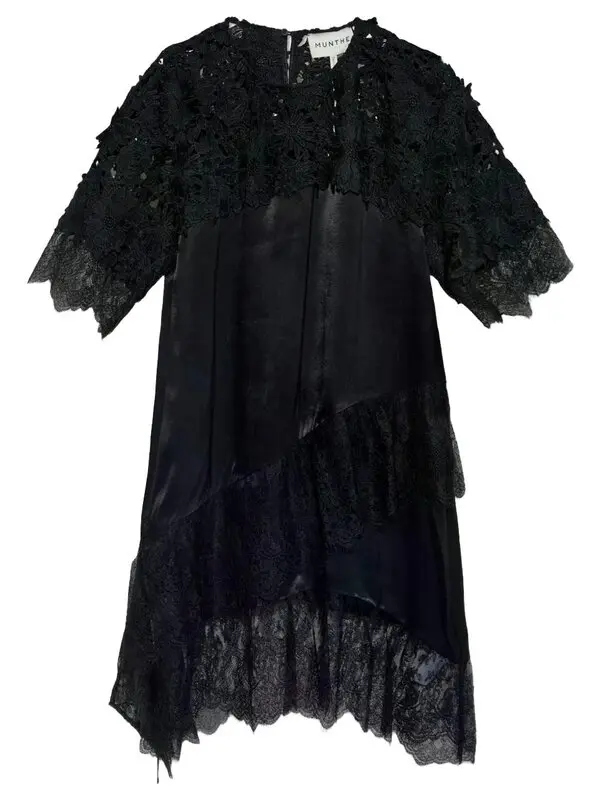 Munthe Rada Lace-panel Dress - Black