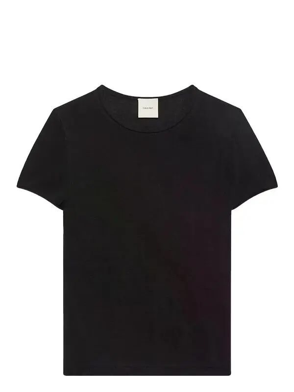 Calvin Klein Short-sleeve Fine Knit Top - Black