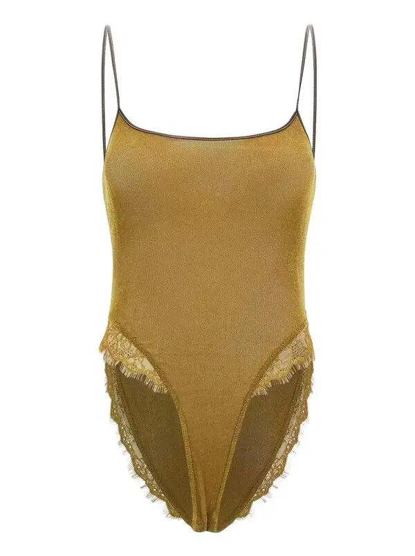 JACQUES Velvet Lace Bodysuit - Gold