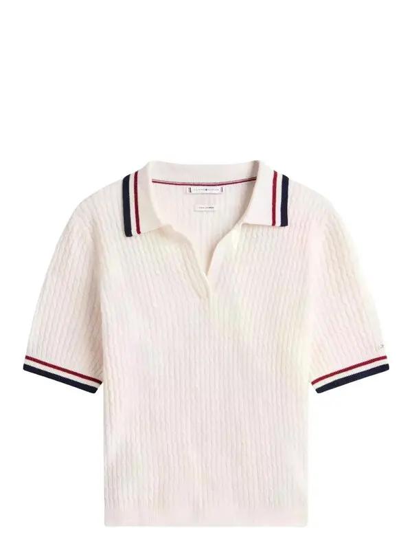 Tommy Hilfiger Cable Knit Striped T-shirt - White