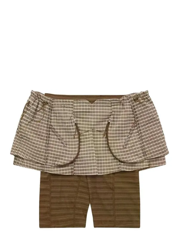 Nike X Knwls Check-pattern Mini Skirt - Neutrals