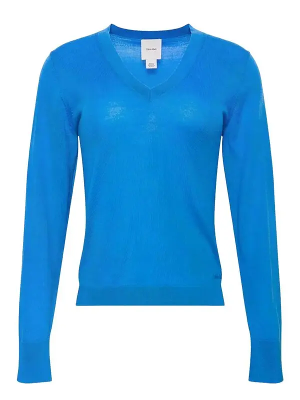 Calvin Klein V-neck Long-sleeve Top - Blue
