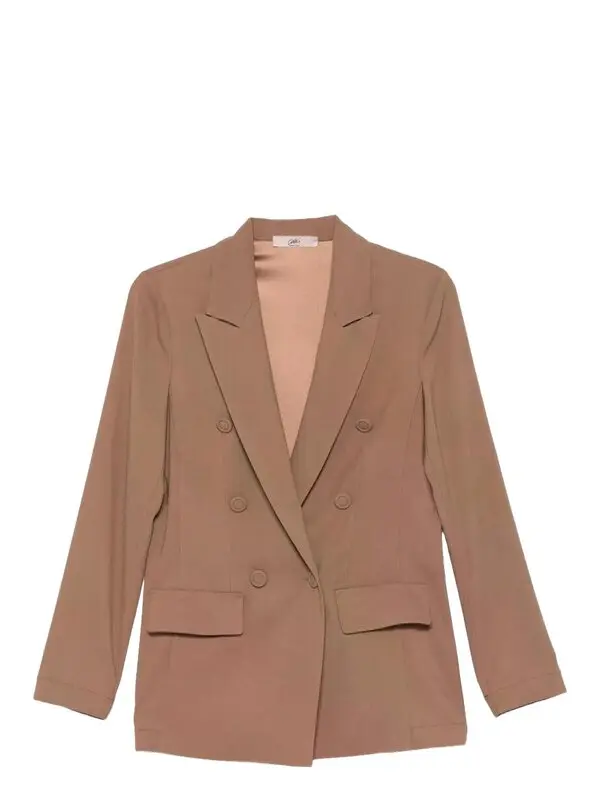 CARLA G. Double-breasted Blazer - Brown