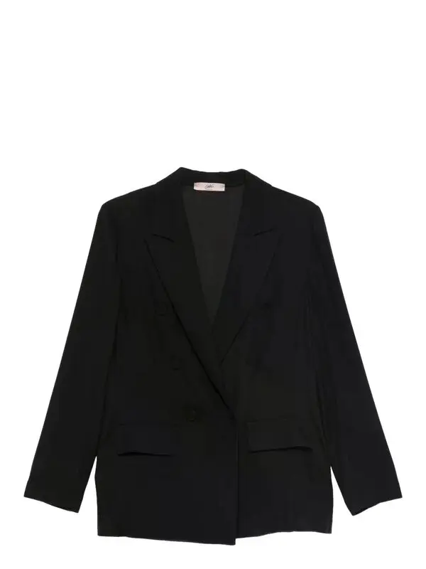 CARLA G. Double-breasted Blazer - Black
