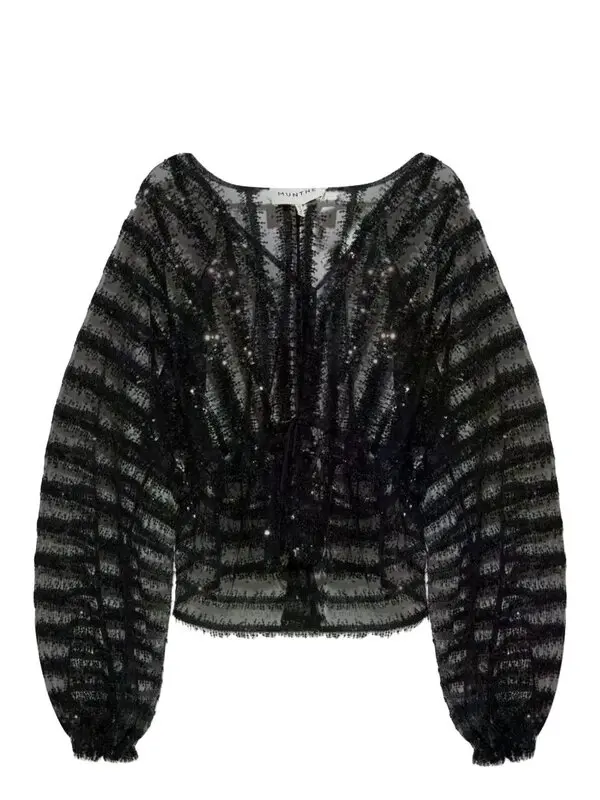 Munthe Remona Sequin-embellished Blouse - Black