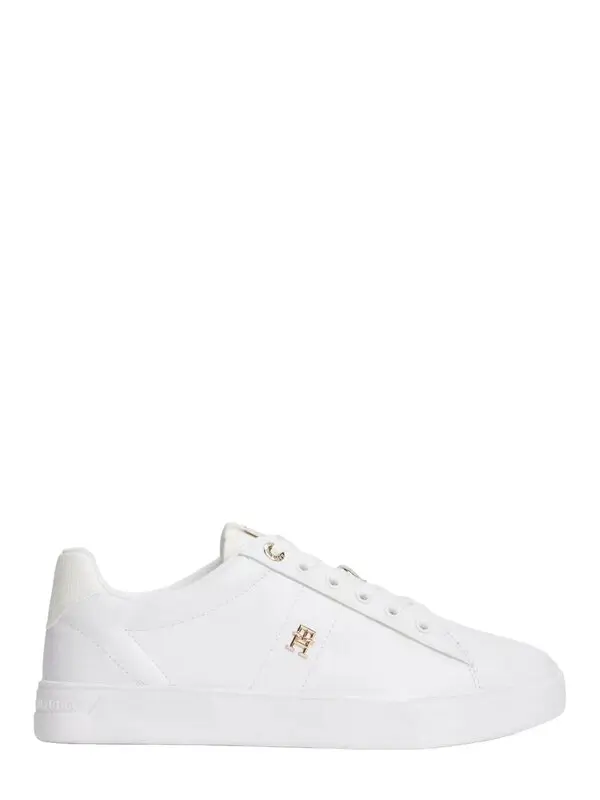 Tommy Hilfiger Logo-detail Leather Sneakers - White