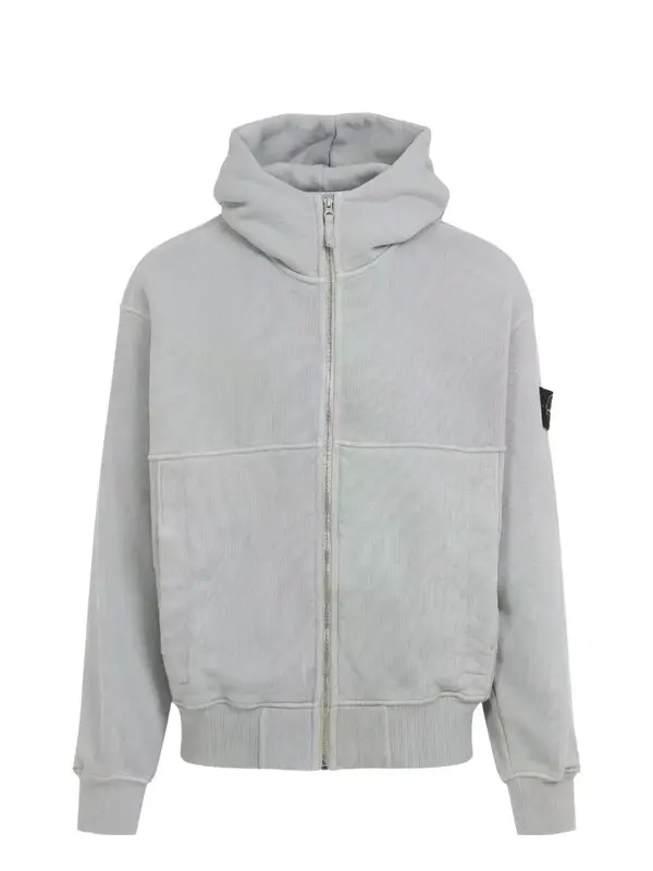 Stone Island Zip Hooded Sweatshirt - Grey