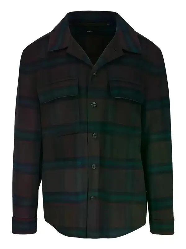 Vince Plaid Flap-pocket Shirt Jacket - Brown