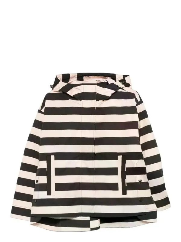 PSOPHIA Striped Hooded Jacket - Black