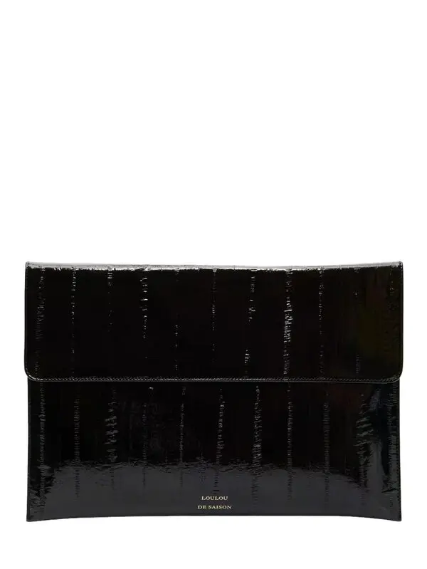 Loulou De Saison Maury Leather Clutch - Black